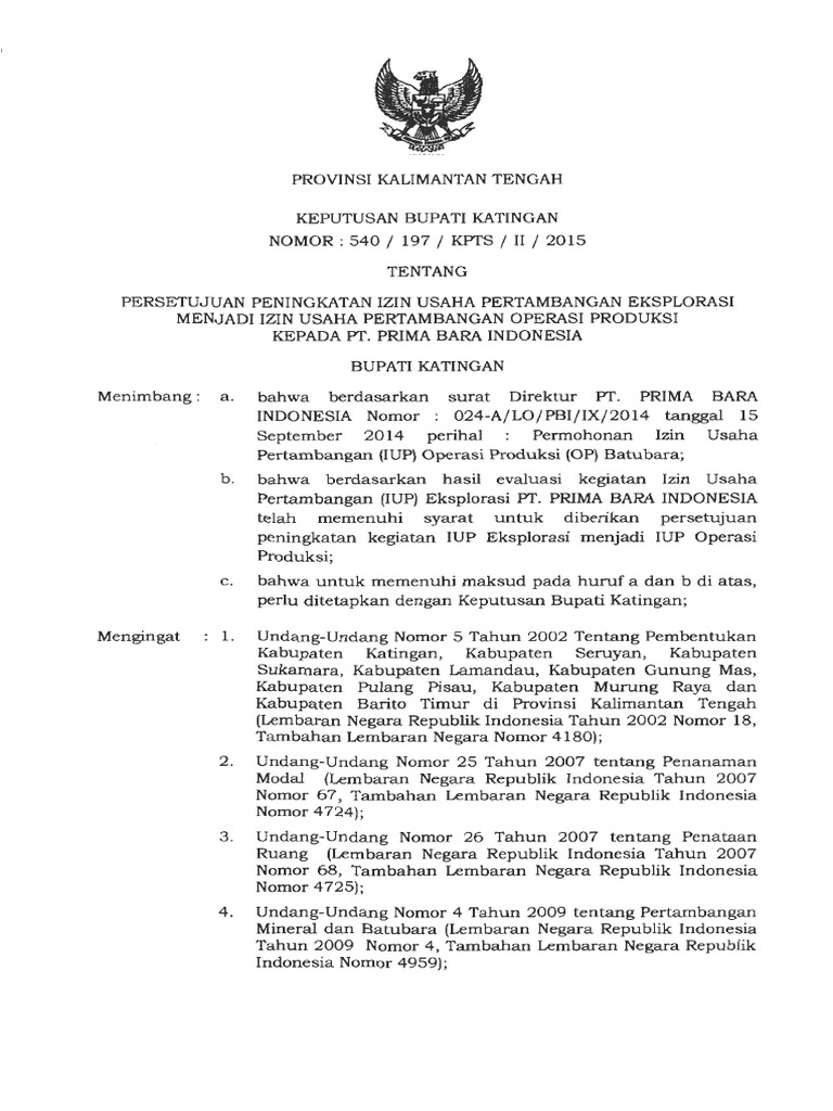 Iup Op Pbi Katingan | PDF