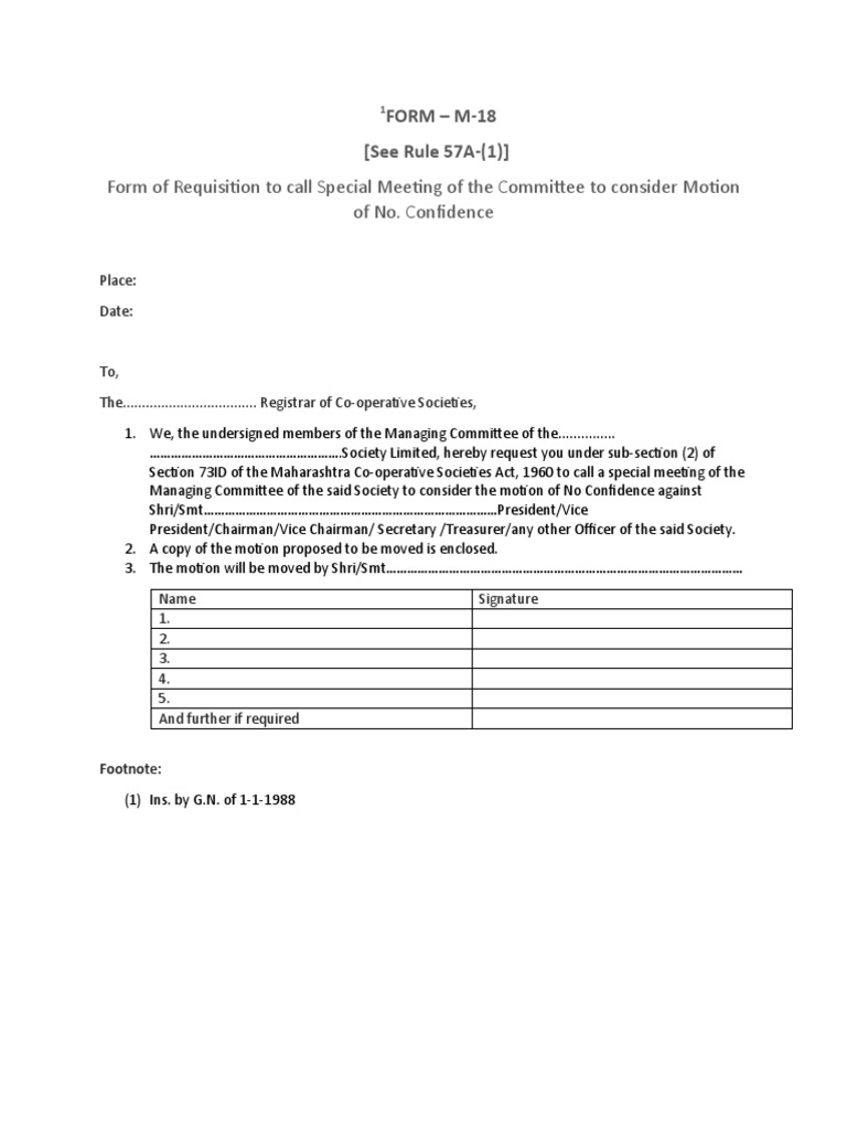 Form m18 | PDF