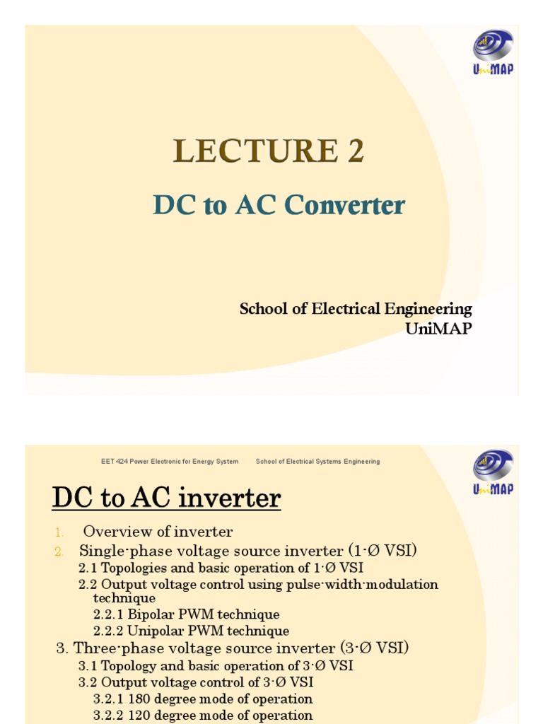 Lecture 2 DC To Ac Inverter | PDF | Power Electronics | Power Inverter