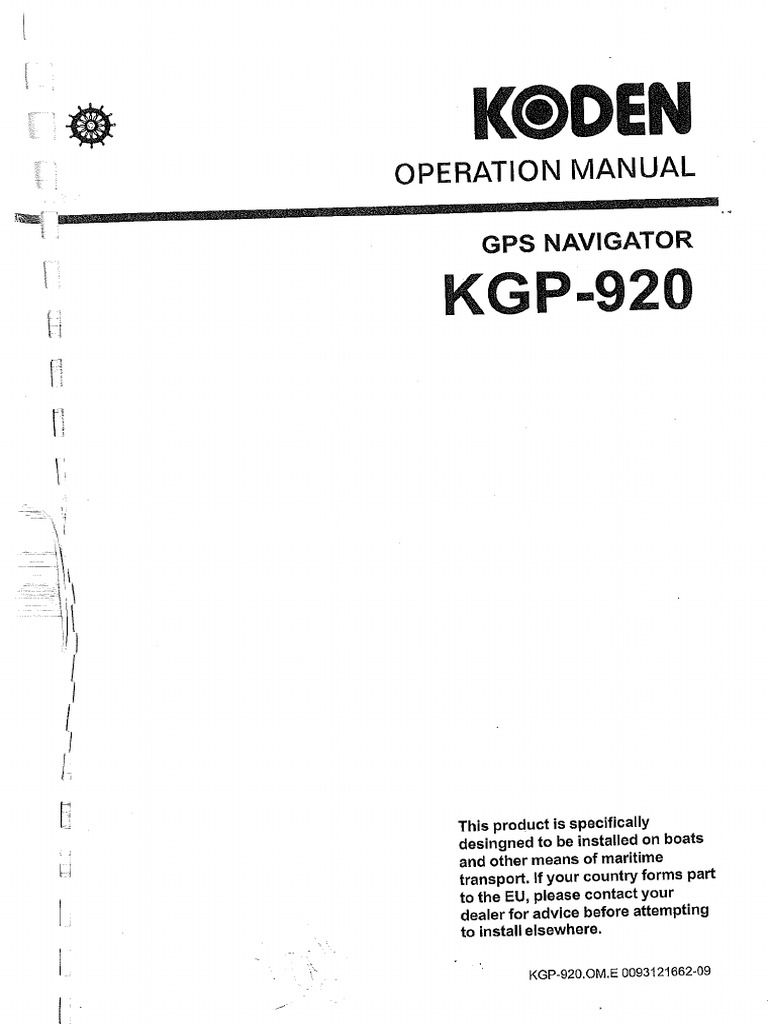Koden kgp-920 | PDF