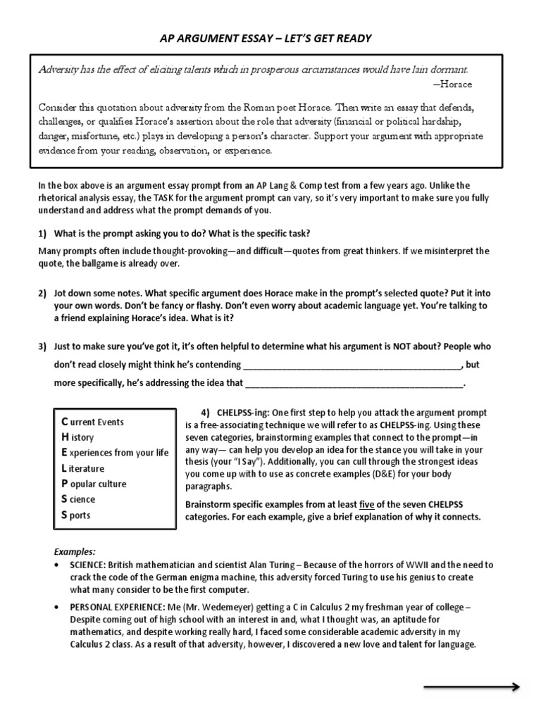 AP Lang Argument Essay on Adversity | PDF | Argument | Science