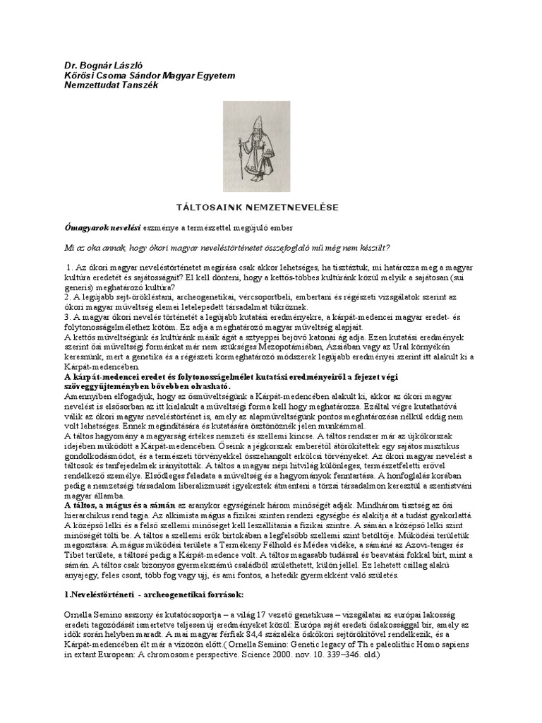 Bognár László :táltosaink Nemzetnevelése | PDF