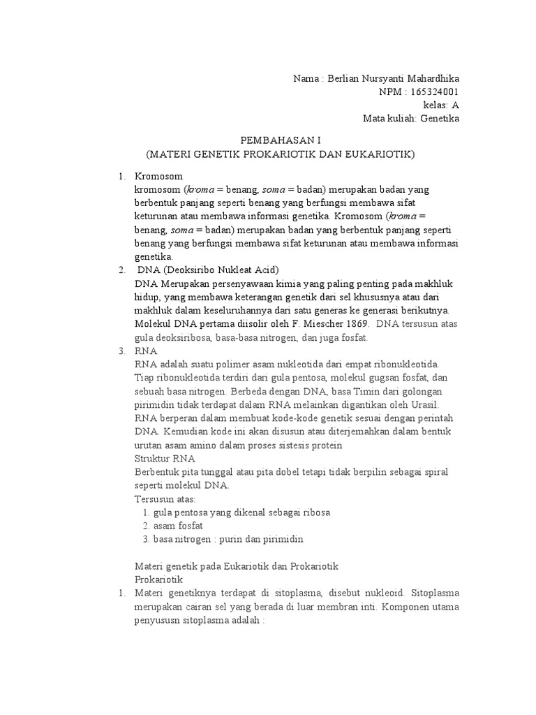 Genetika Prokariotik & Eukariotik | PDF | Kajian Bahasa Asing | Kesehatan Holistik