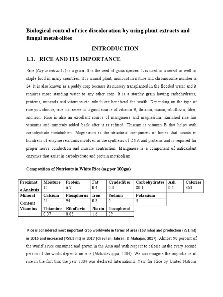 Biological Control of Rice Discoloration by Using Plant Extracts and ...