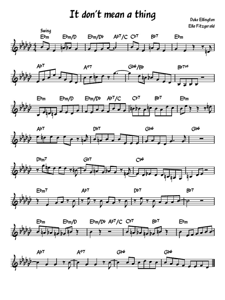 It Don't Mean A Thing Solo Ella Fitzgerald | PDF | Jazz | African ...