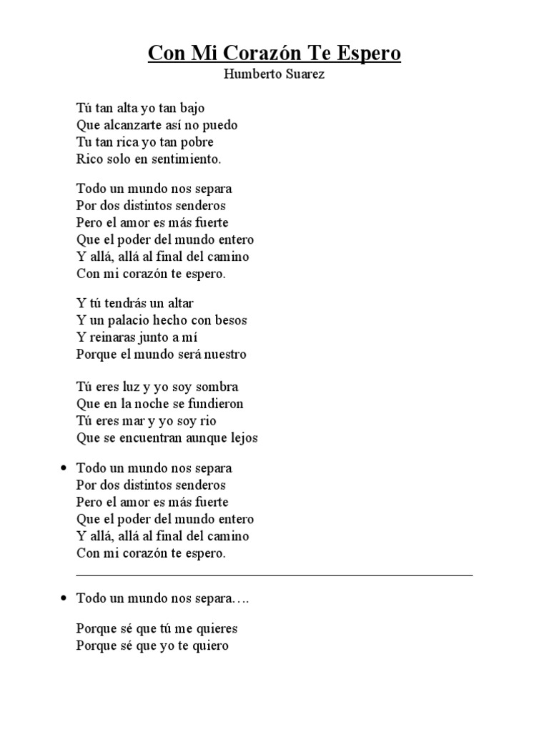 Con Mi Corazón Te Espero | PDF | Poesía