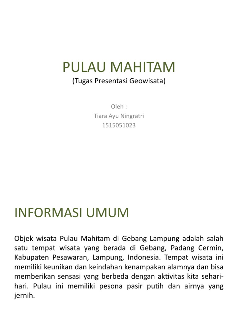 Keindahan Pulau Mahitam Lampung | PDF | Ilmu Sosial | Sains & Matematika