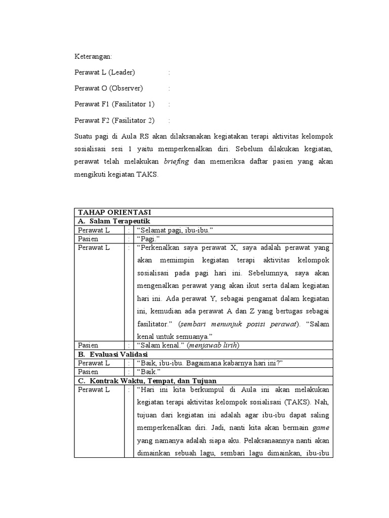 Skenario TAKS Sesi 1 | PDF