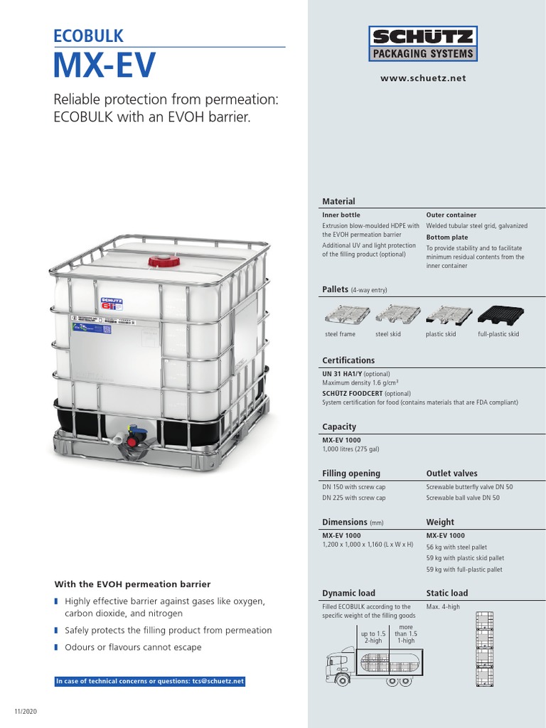 Datasheet Schuetz Ecobulk MX Ev en | PDF | Pallet | Chemistry