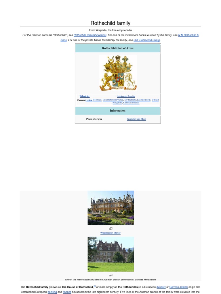 Rothschild Family Master File | PDF | Rothschild Family | French Noble ...