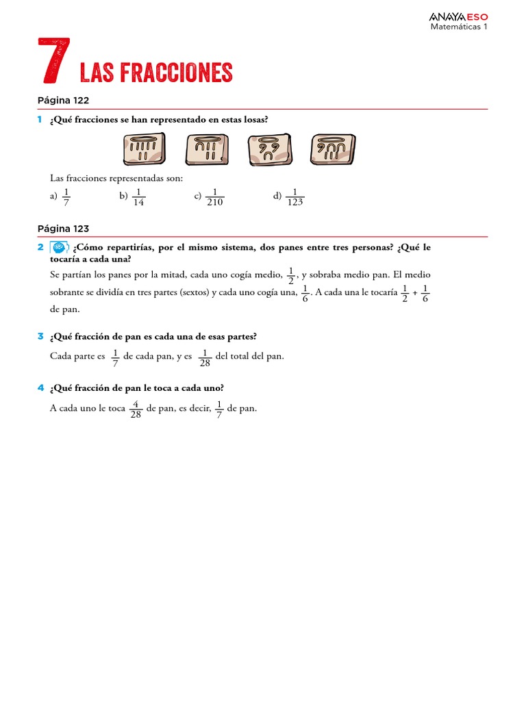Unidad (7) Las Fracciones | PDF | Naturaleza | Enseñanza de matemática