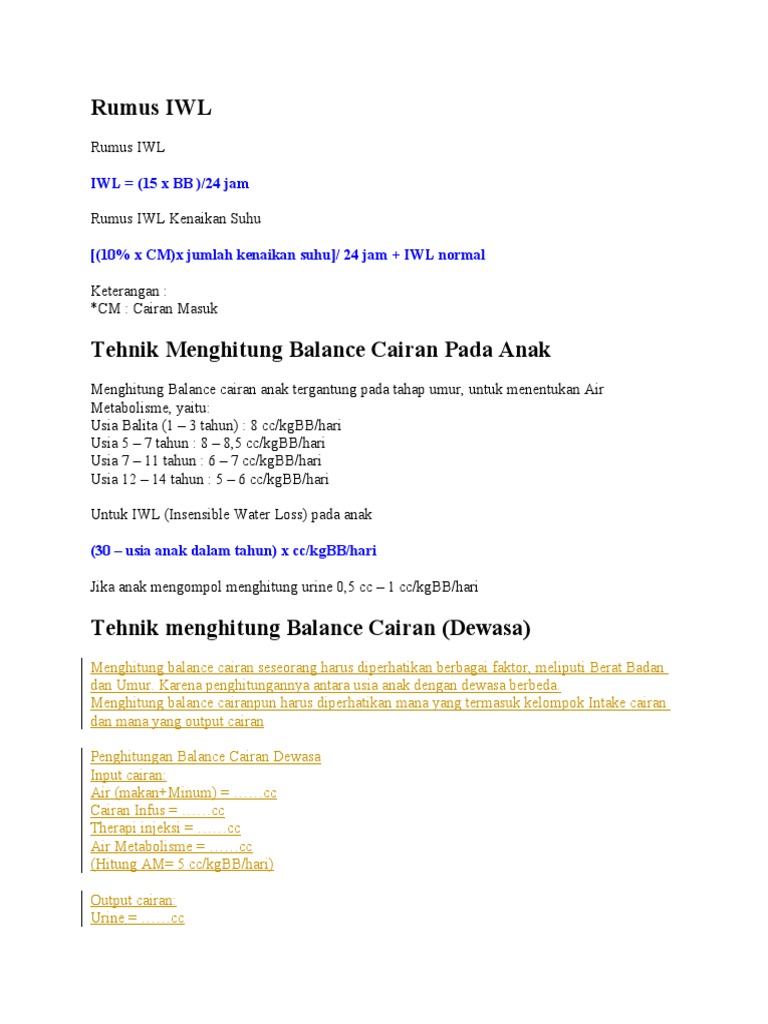 Rumus IWL | PDF