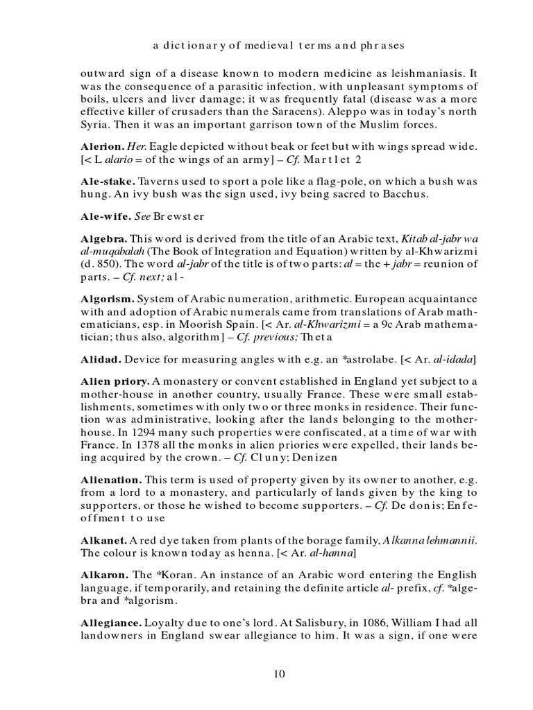 Medieval Terms and Phrases Dictionary | PDF | Teaching Mathematics ...