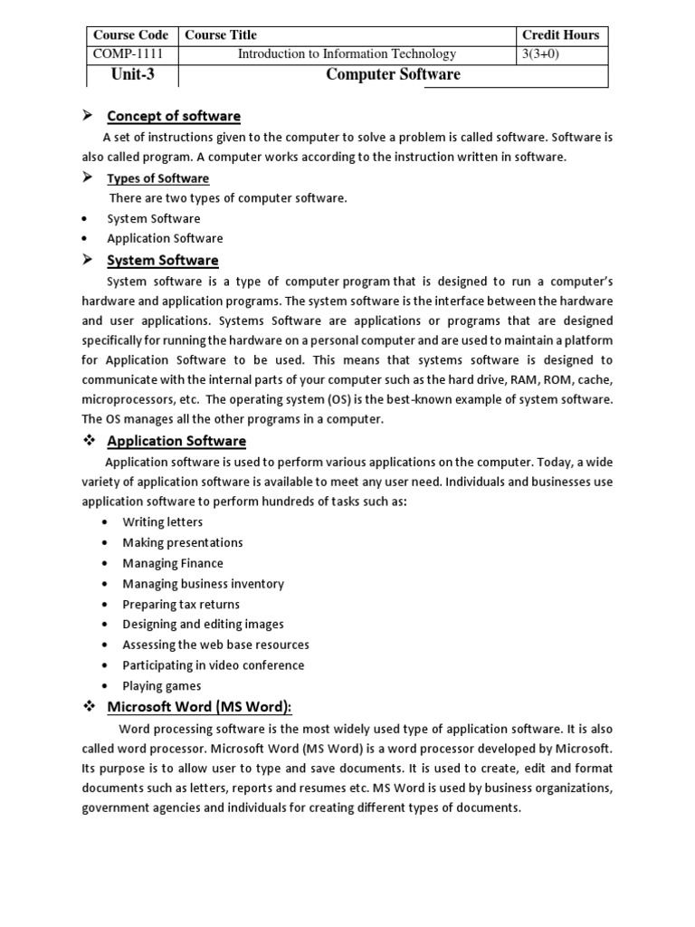 Ch-3-Computer Software | PDF | Microsoft Access | Microsoft Outlook