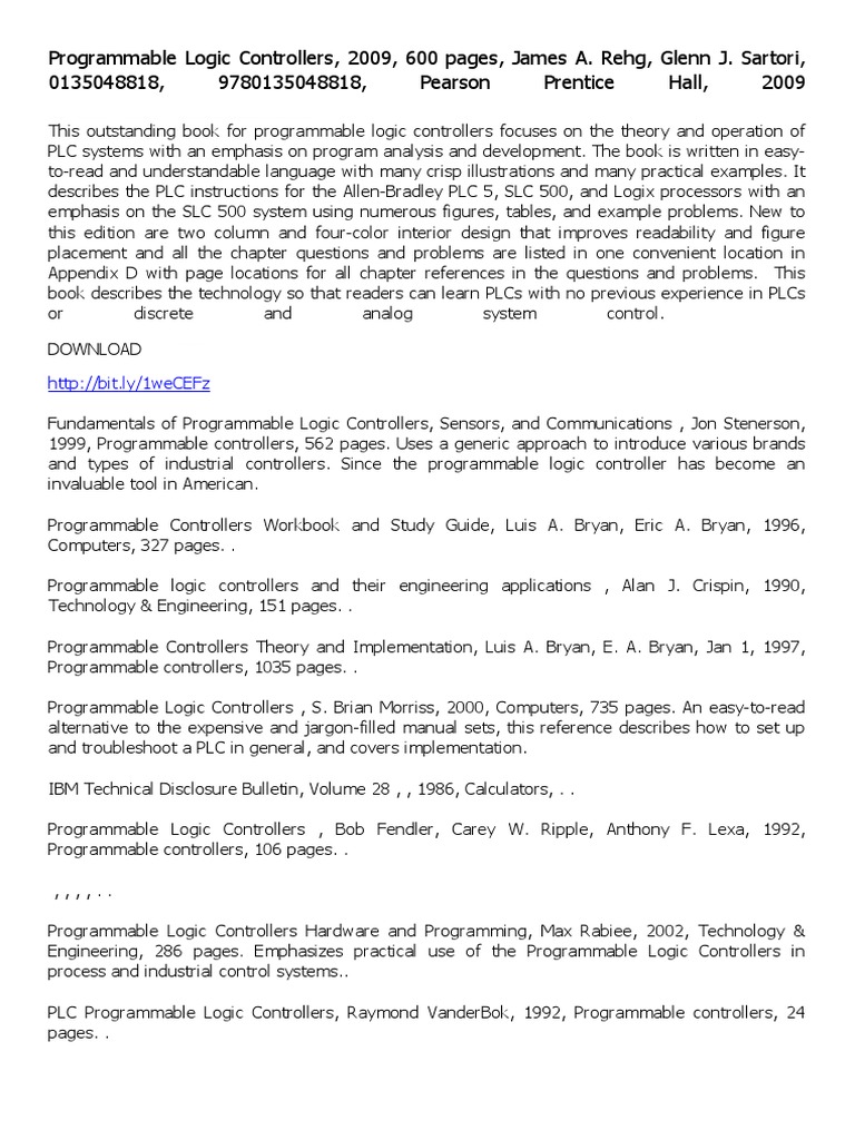 Dokumen - Tips - Programmable Logic Controllers 2009 600 Pages James A ... Dokumen - Tips - Programmable Logic Controllers 2009 600 Pages James A ...