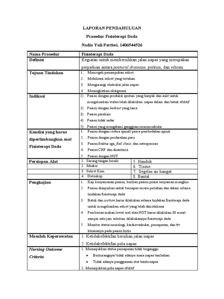LP - Fisioterapi Dada | PDF | Sains & Matematika