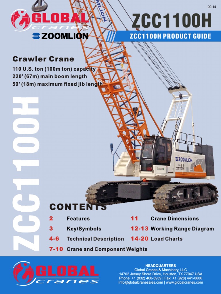 1 ZCC 100H: Crawler Crane | PDF | Crane (Machine) | Vehicles