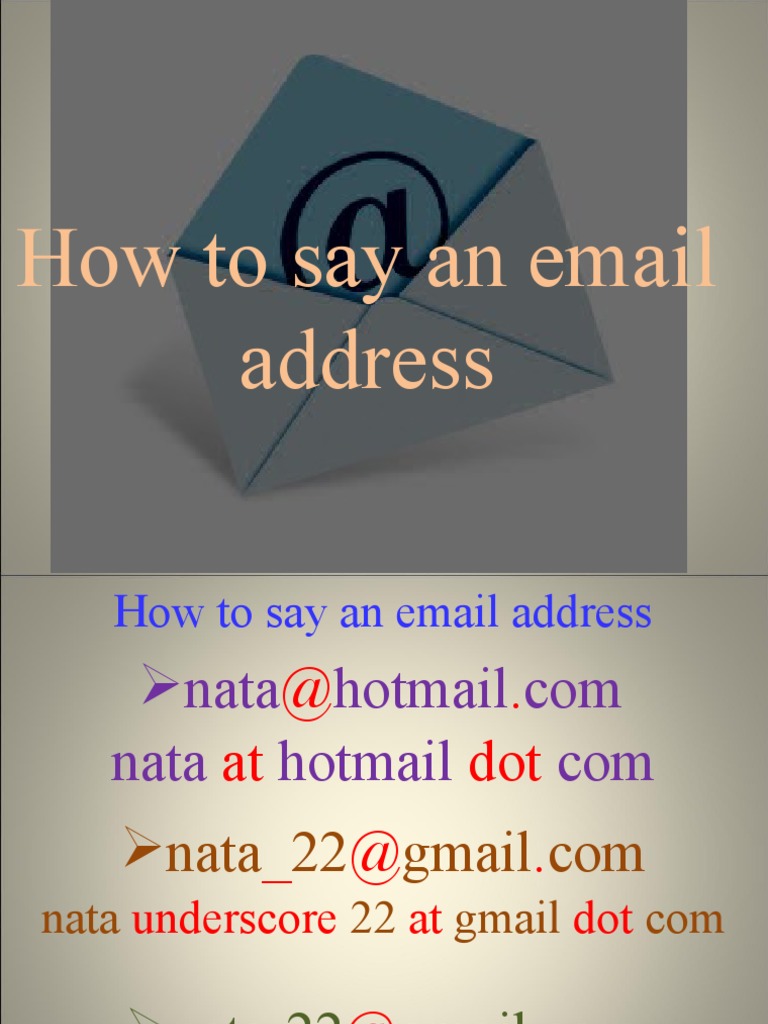 How To Say An Email Address | PDF