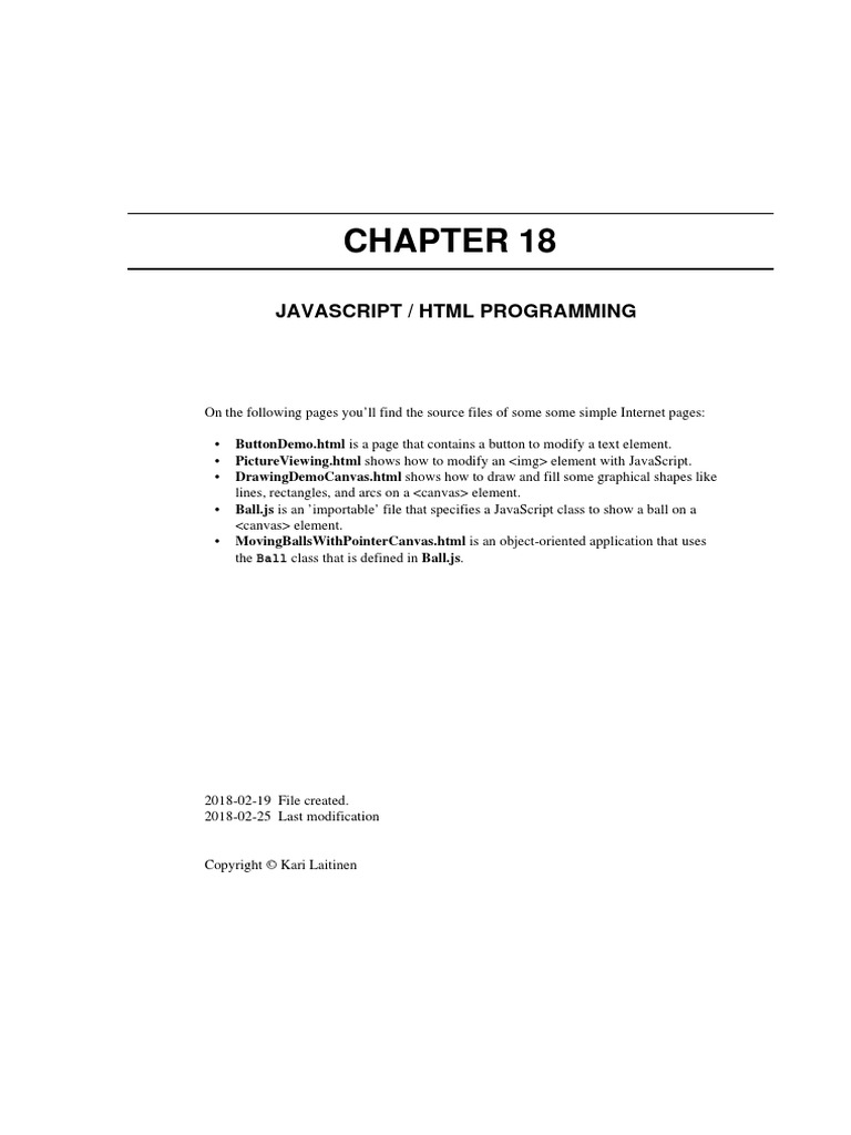 Javascript Html Programming Pdf Html Element Java Script