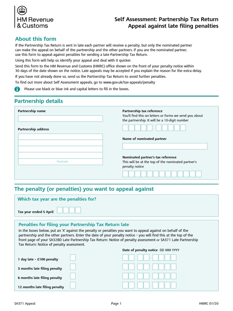 Partnership Tax Return Appeal Against Late Filing Penalties | PDF ...