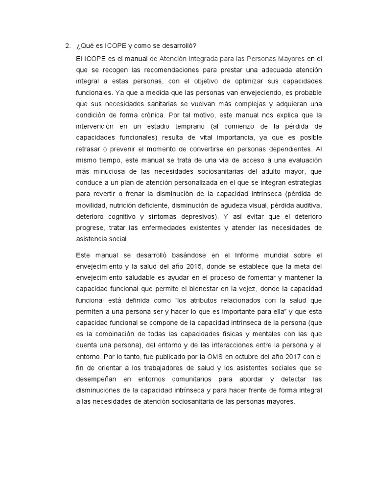 Qué Es ICOPE y Como Se Desarrolló | PDF | Vejez | Envejecimiento
