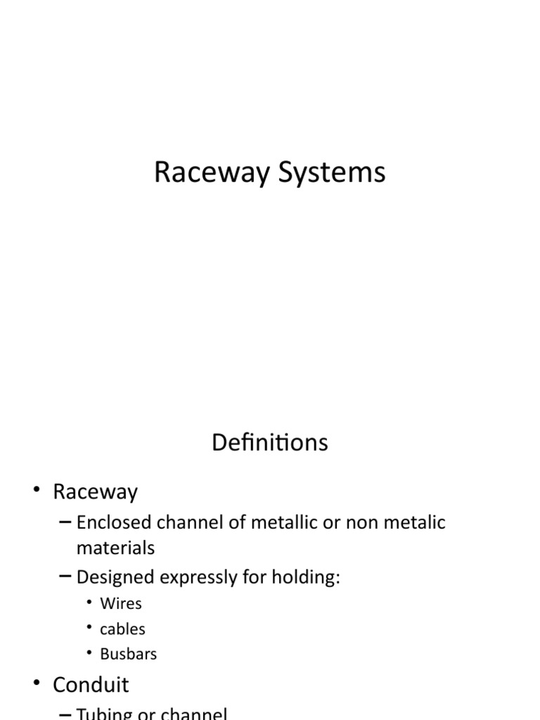 (03 A) Raceway Systems Electrical (Student Follow Along Parts Missing ...