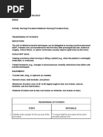 Patient Dangling Procedure Checklist | PDF | Balance (Ability ...