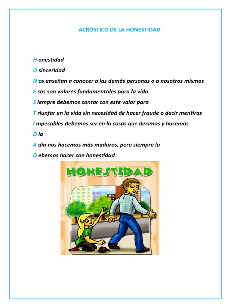 Acróstico de la Honestidad | PDF