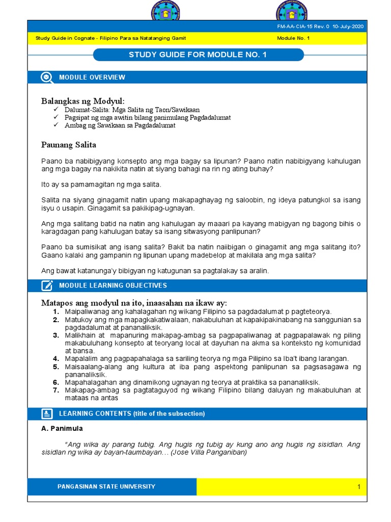 Study Guide in COG.1 Chapter1 | PDF