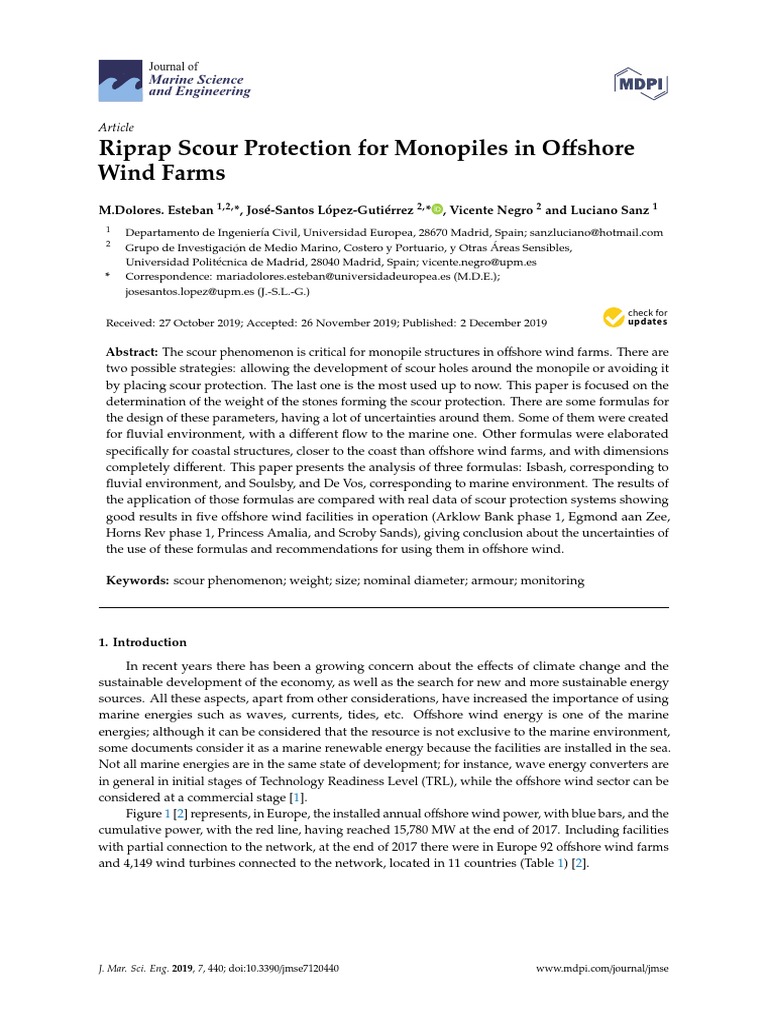 Riprap Scour Protection For Monopiles in O Wind Farms: Ffshore | PDF ...