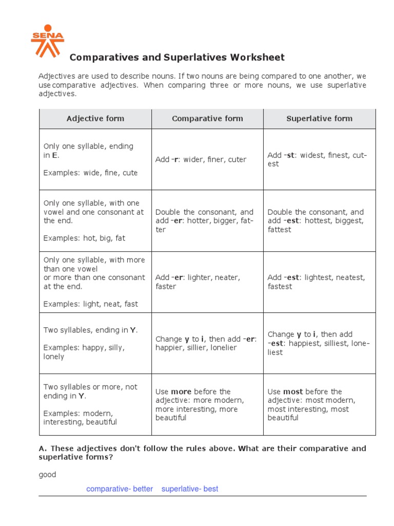 Comparatives and Superlatives | PDF | Adjective | Morphology