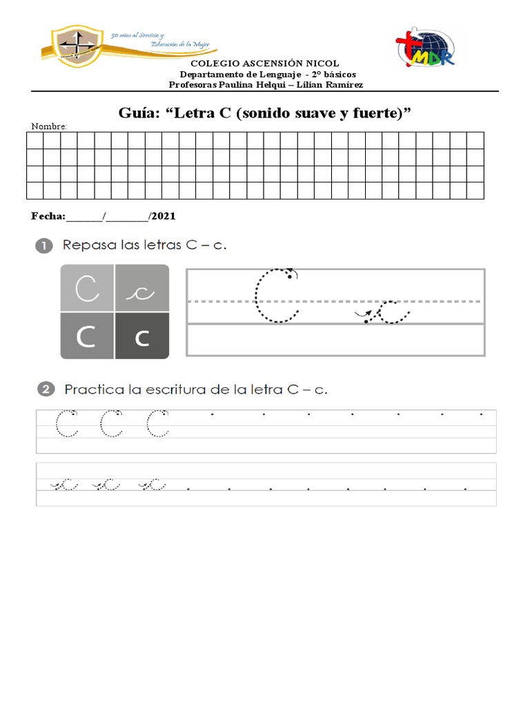 Guía para distinguir la pronunciación suave y fuerte de la letra C en ...