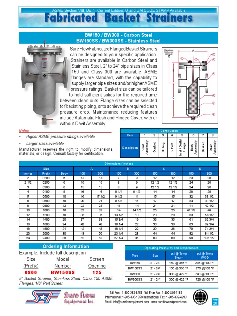 BW150 300 Steel Fabricated Basket Strainer | PDF | Pipe (Fluid Conveyance) | Gas Technologies