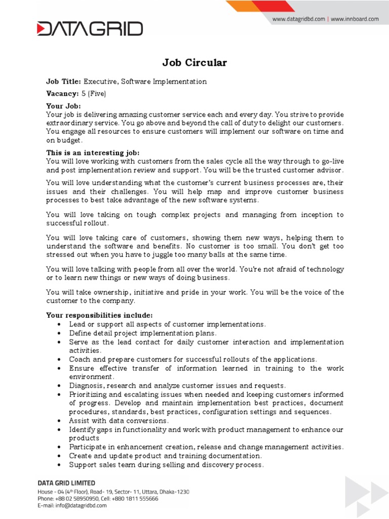 Executive Software Implementation Role | PDF | Implementation | Point ...