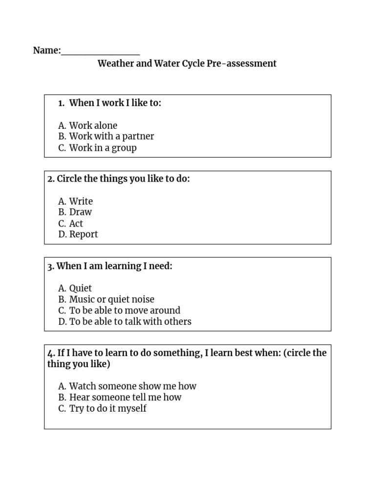 Post-Assessment Weather Unit | PDF
