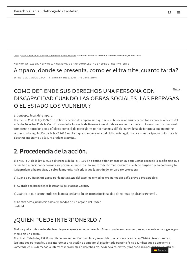 Amparo Donde Se Presenta Como Es El Tramite Cuanto Tarda Derecho A