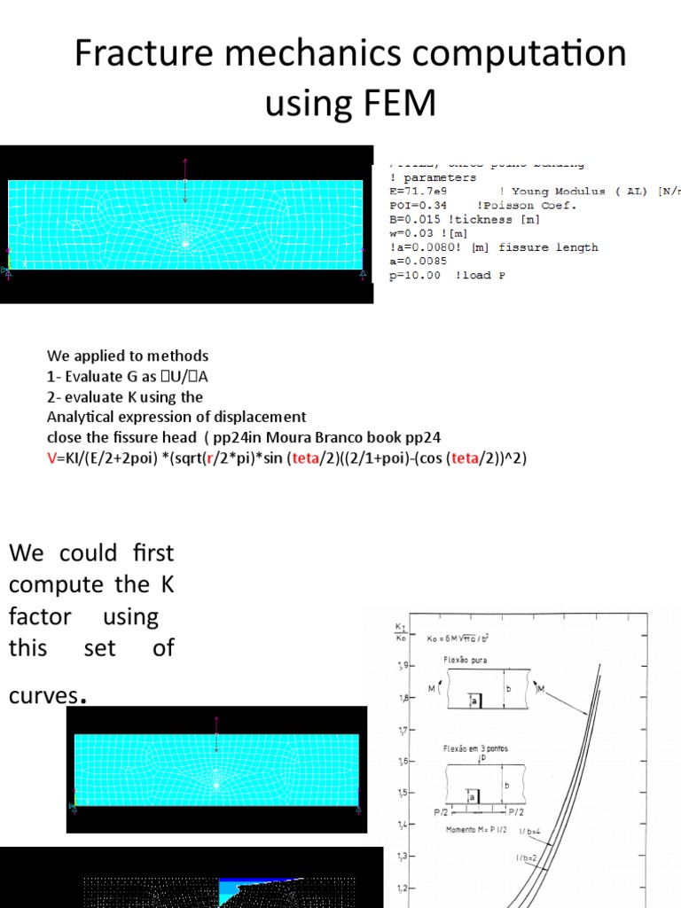 Fracture Mechanics Parameters Using FEM | PDF