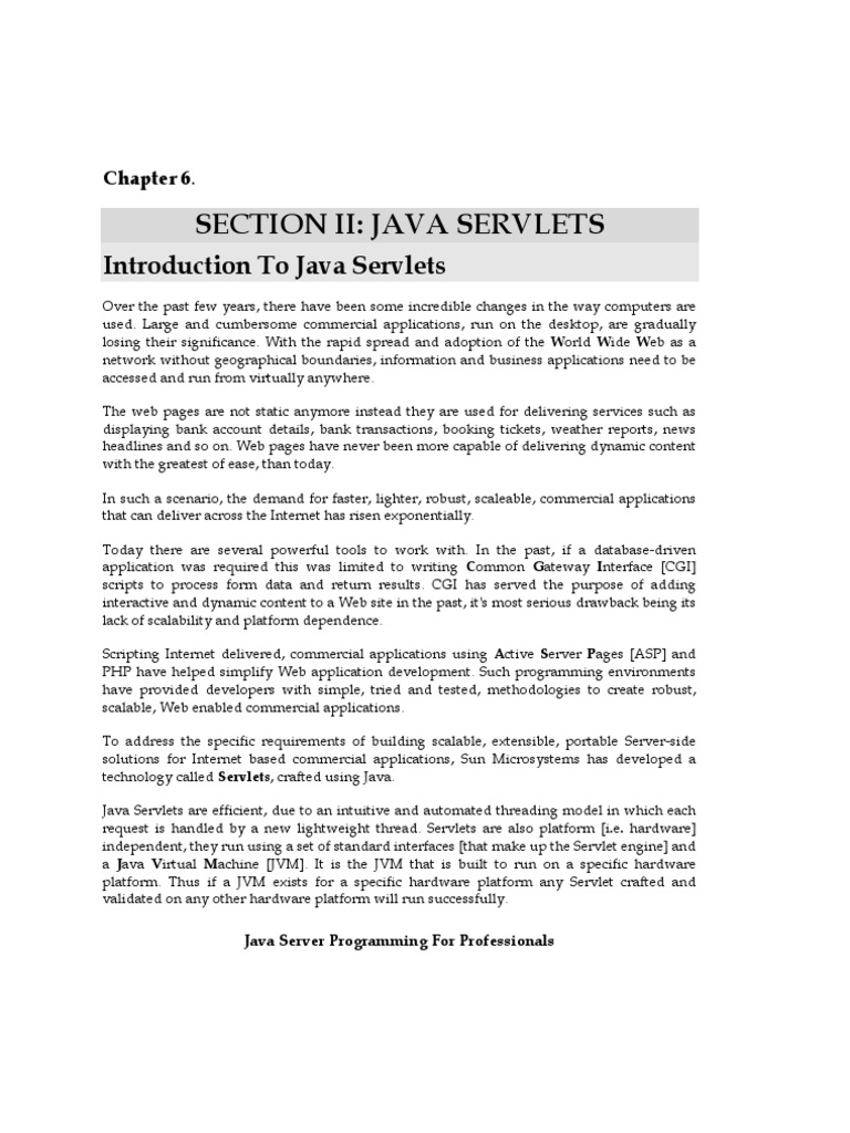 Section Ii: Java Servlets | PDF | Java Servlet | Web Application