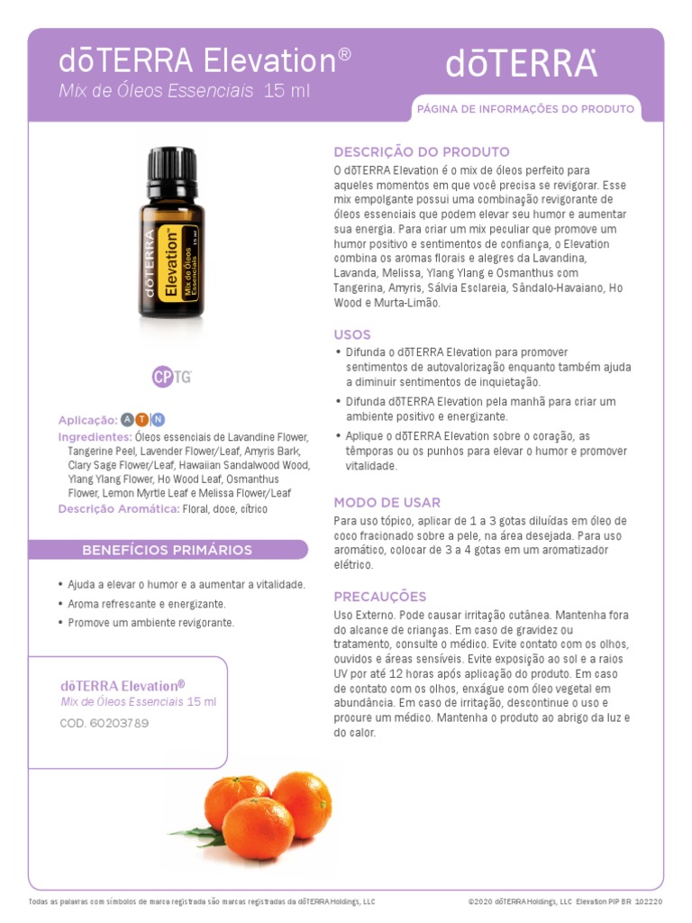 Doterra Elevation-Oil | PDF | Natureza | Plantas