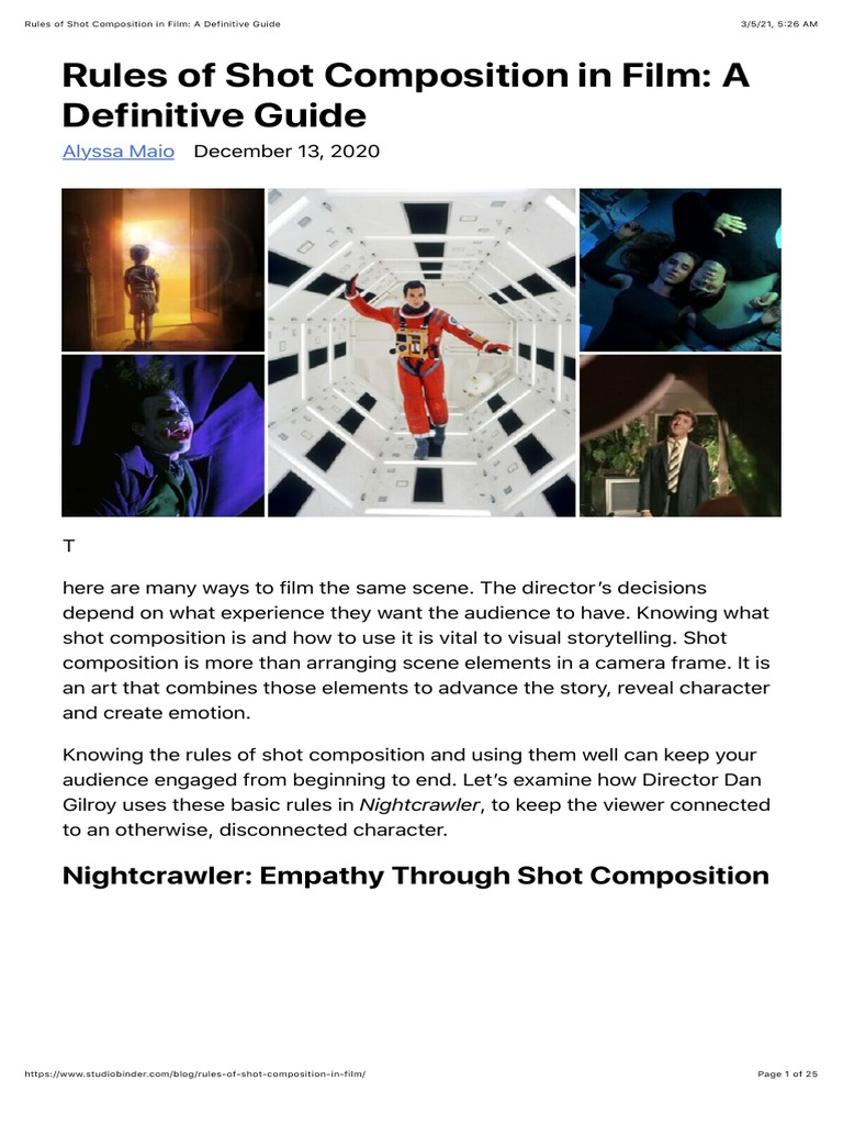 Rules of Shot Composition in Film: A Definitive Guide | Download Free ...