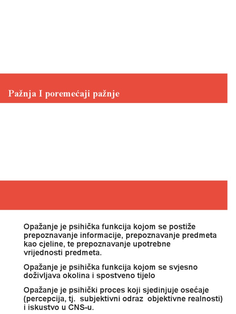 Poremecaji Opažanja | PDF