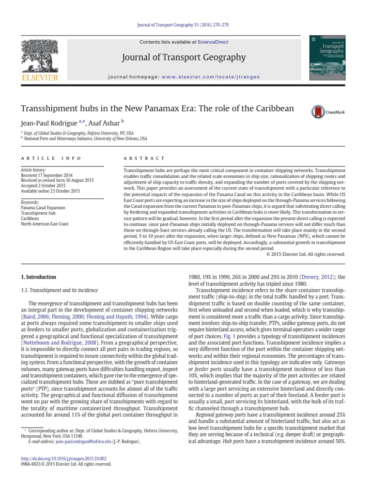 Transshipment Hubs in The New Panamax Era | PDF | Port | Panama Canal