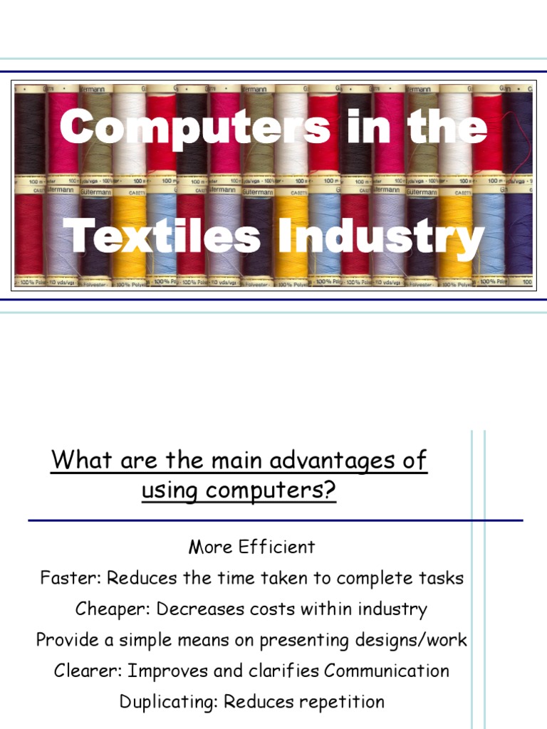 Computers Transforming Textiles Industry | PDF | 3 D Computer Graphics ...