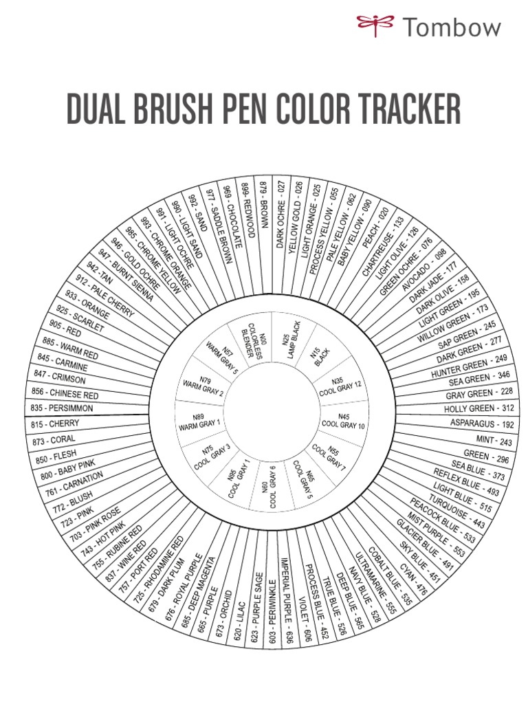Tombow Dual Brush Pen Color Tracker