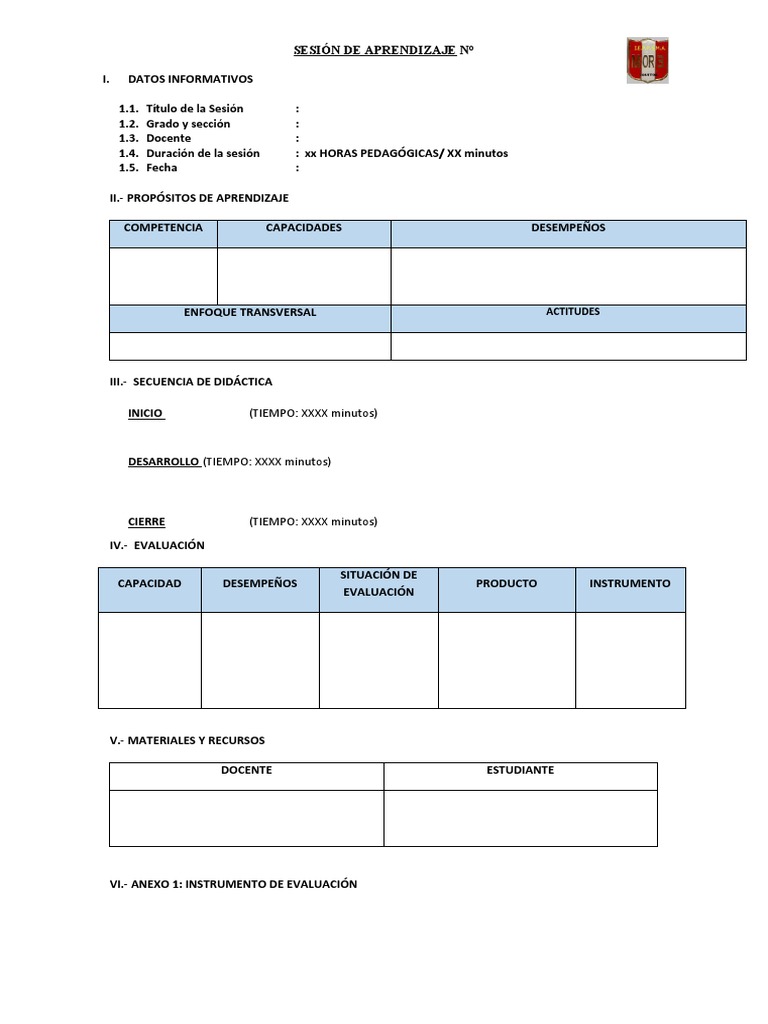 Formato SESION DE APRENDIZAJE | PDF