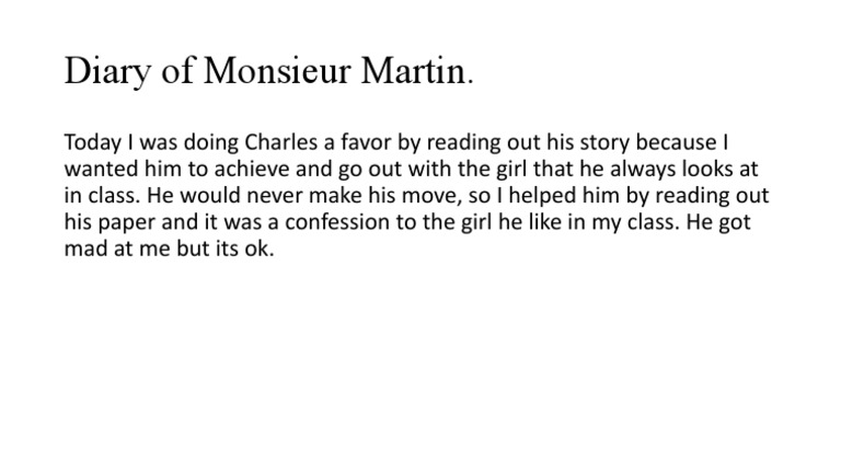 Diary of Monsieur Martin | PDF