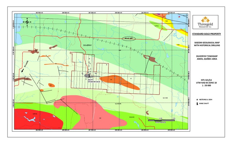 Sigeom Geological Map With Historical Drilling | PDF | Nature