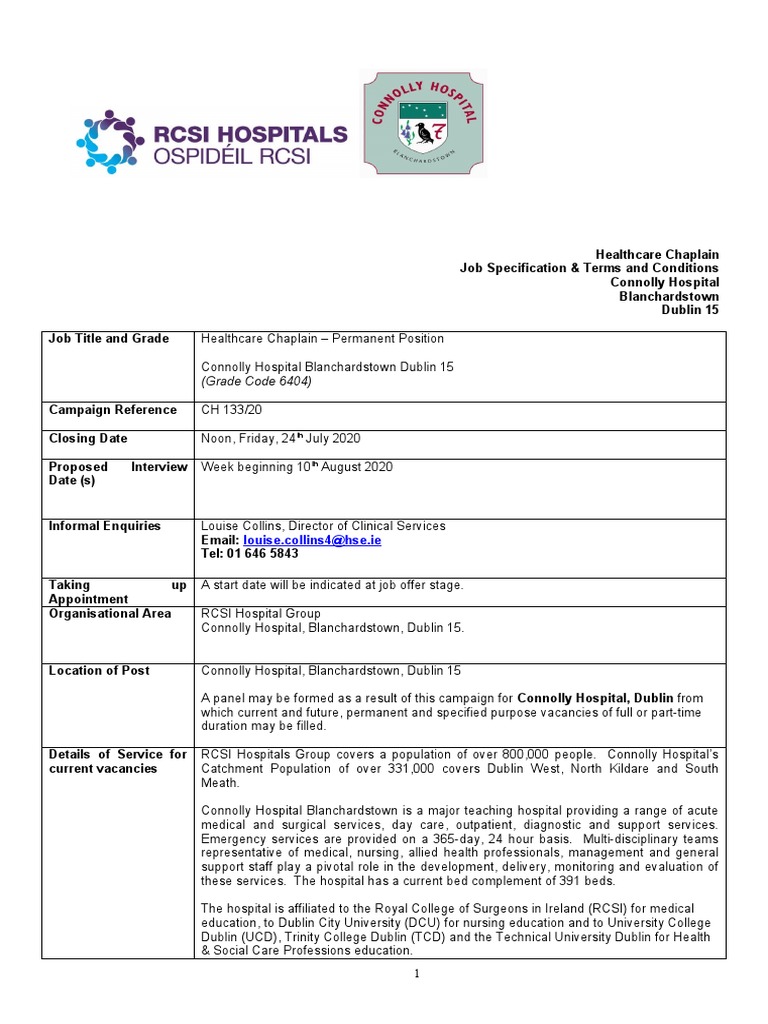 (Grade Code 6404) : Louise - Collins4@hse - Ie | PDF | Chaplain | Safety