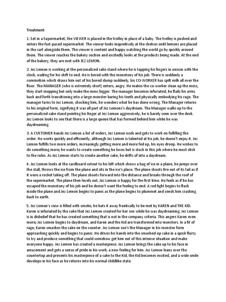 Treatment, Synopsis, Logline, Step Outline | PDF