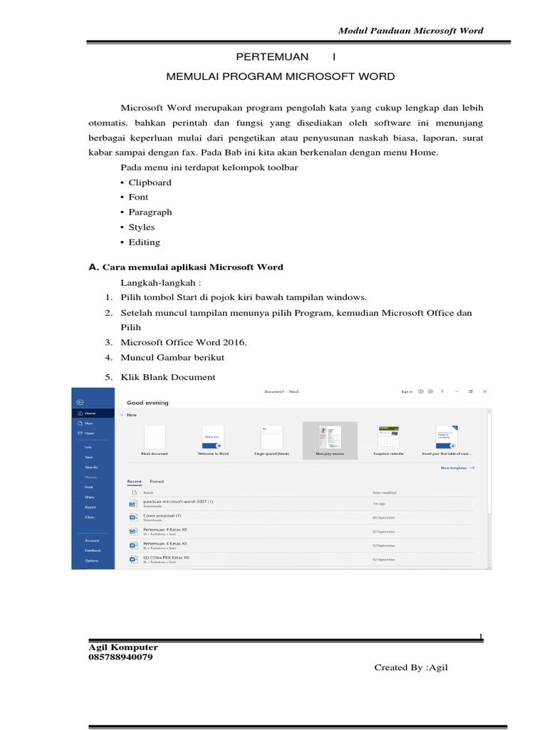 Panduan Microsoft Word 2016 | PDF